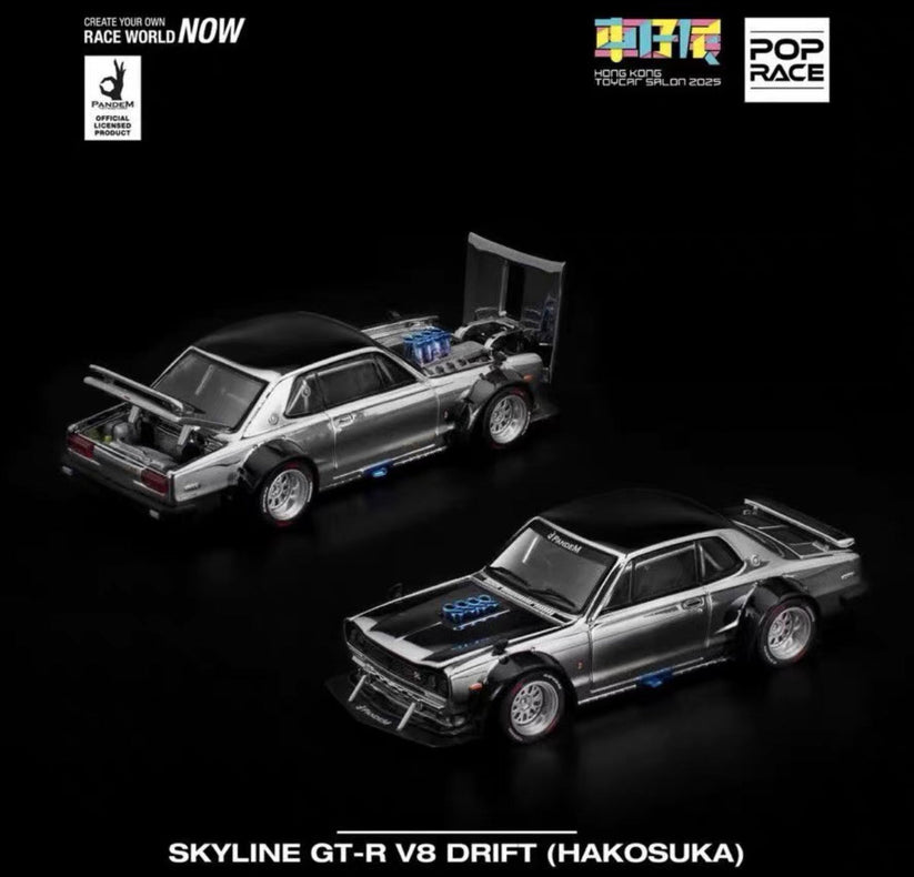 POPRACE Skyline GT-R V8 DRIFT (Hakosuka) 1/64 scale alloy model car ...